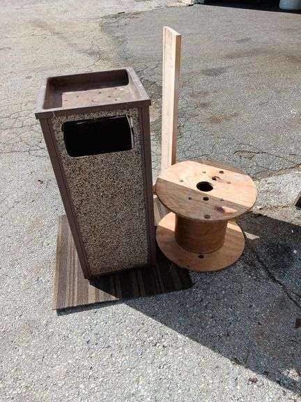 Howard Trash Can / Ash Tray, Wood Display and Wire Spool - Delaware ...