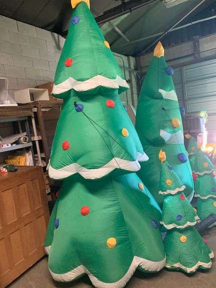 (2) Inflatable Christmas Trees and a Trio of Musical Tree Yard ...