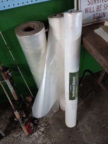 (2) 32" Rolls of Plastic Sheeting and Roll of Sediment Shield ...