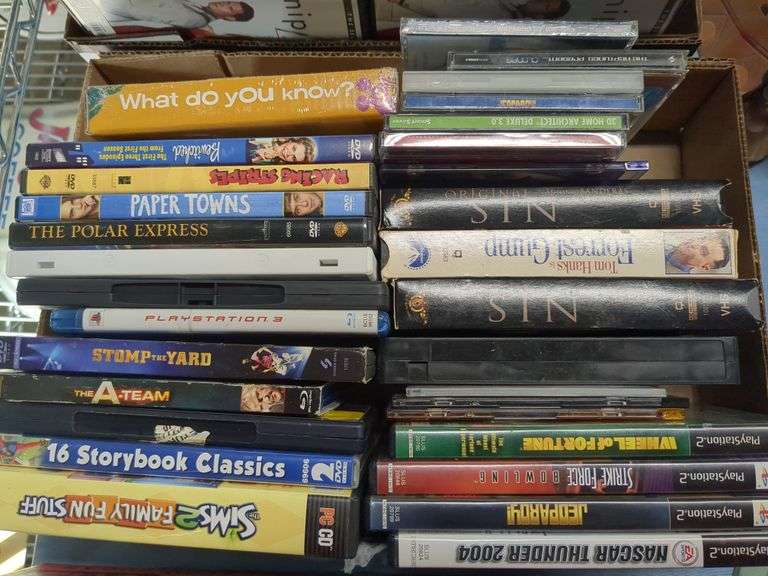 Assorted VHS Tapes, DVD's & PS2 Video Games - Delaware Auction Center