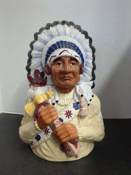 Tone World Native American Cookie Jar - Delaware Auction Center