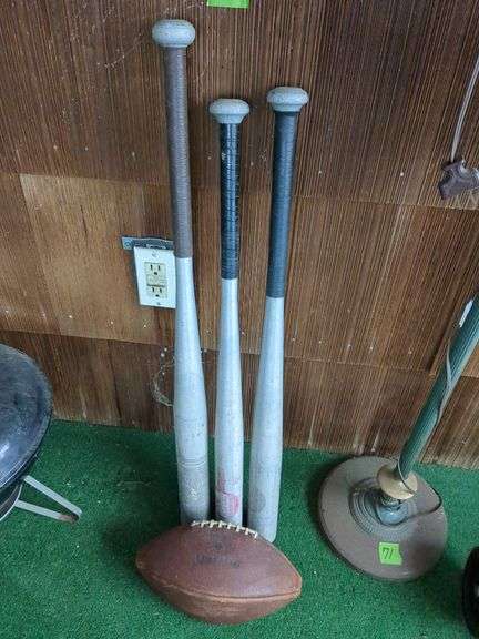 Football and (3) Aluminum? Baseball Bats - Delaware Auction Center