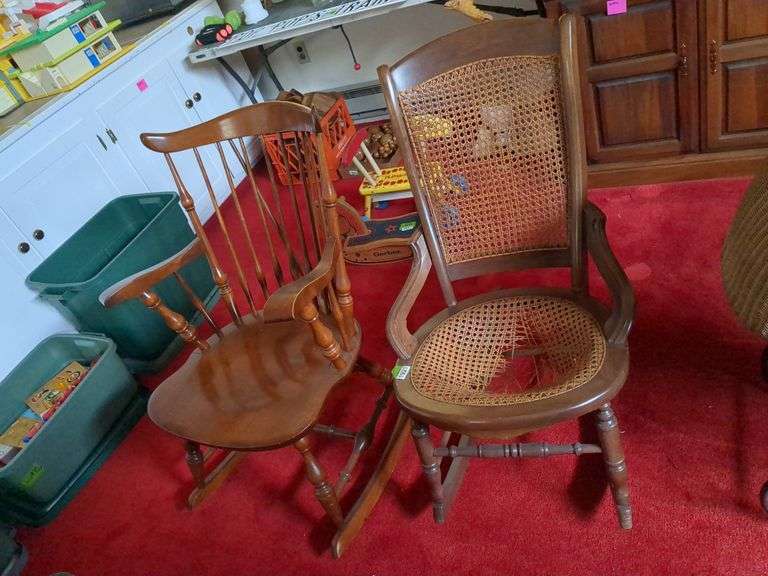 Nichols and Stone Massachusetts Rocking Chair and Cane Bottom Rocking ...