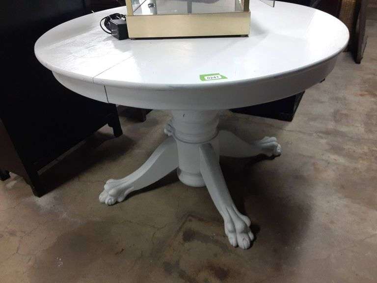 Repurposed Painted Round Table - Delaware Auction Center