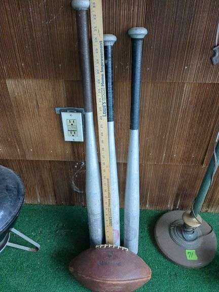 Football and (3) Aluminum? Baseball Bats - Delaware Auction Center