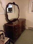 Mahogany Dresser and Mirror with Clam Shell Pulls - Delaware Auction Center