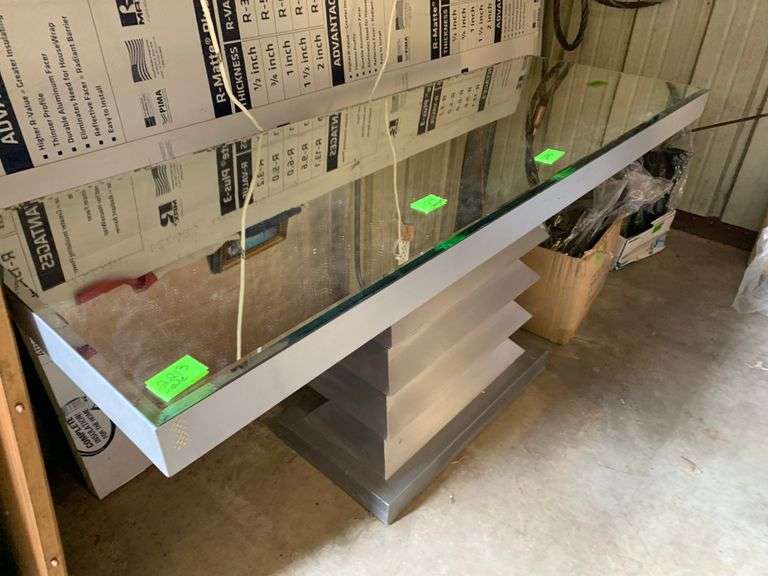 Modern Display Table w/ Mirror Top - Delaware Auction Center