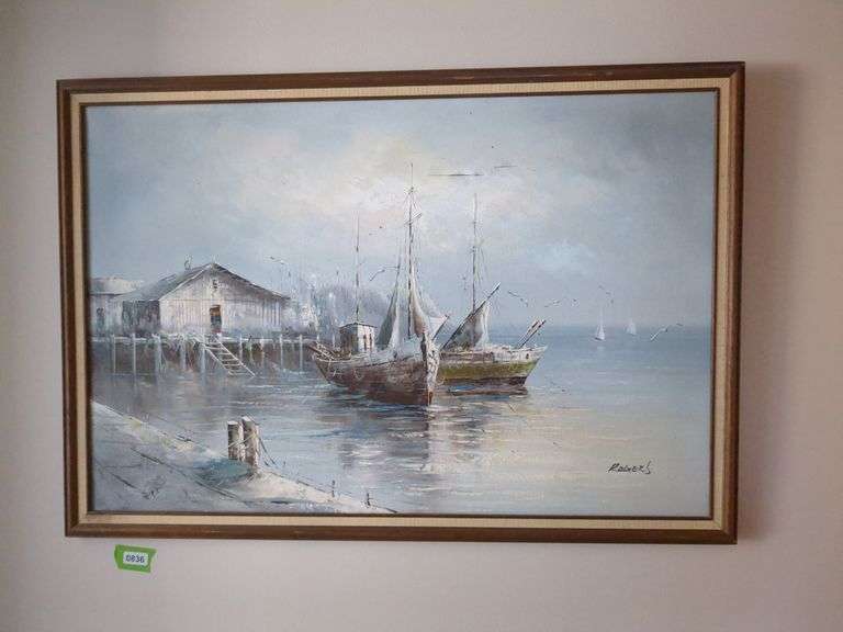 Rogers Framed Canvas Painting (As-Is) - Delaware Auction Center