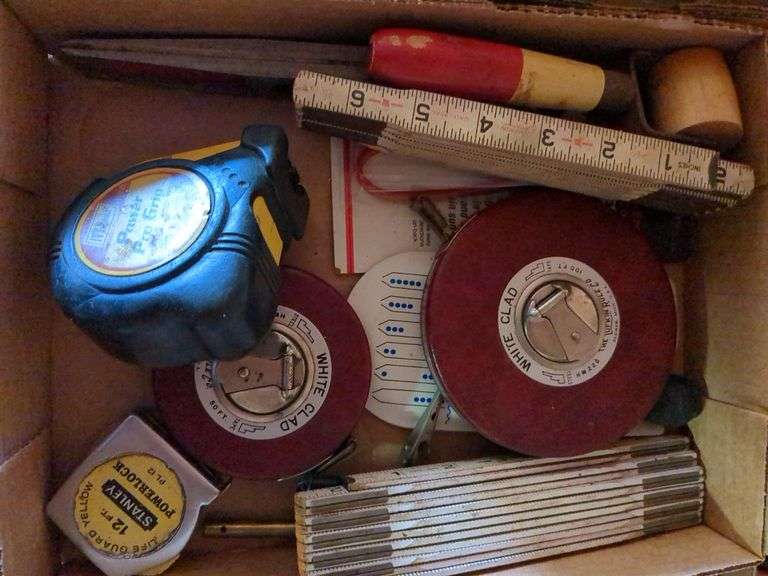 Assortment of Tape Measurers, Folding Rulers & Tape Reels - Delaware ...