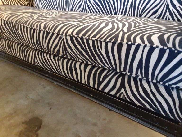Oversize Zebra Print Couch - Delaware Auction Center