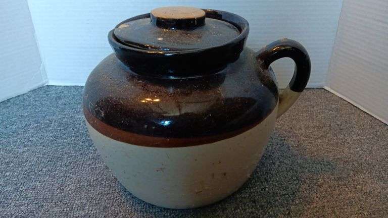 Vintage Stoneware Crock with Lid - Delaware Auction Center