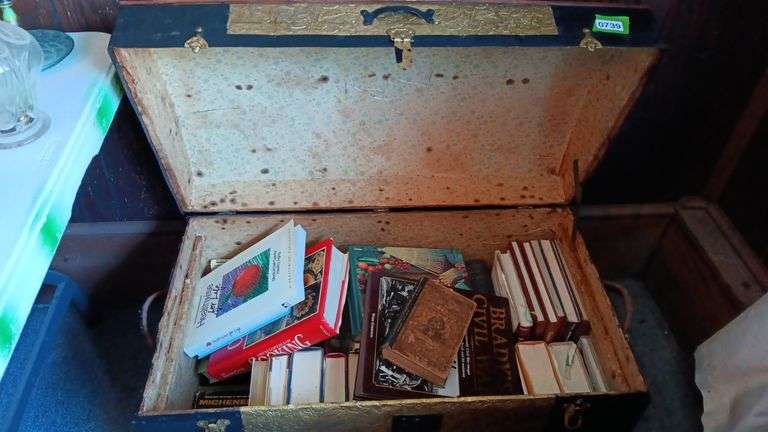 Antique Trunk with Modern and Antique Books on Various Subjects ...