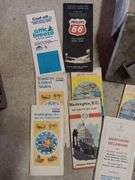 Collection of Vintage Road Maps & Aluminum Box - Delaware Auction Center