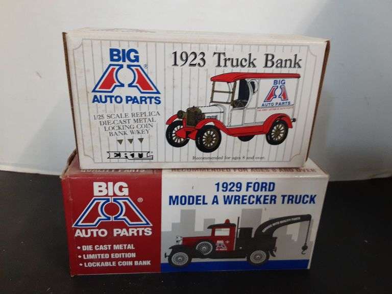 Big Auto Parts 1929 Ford Model A Wrecker Truck and 1923 Truck Bank ...