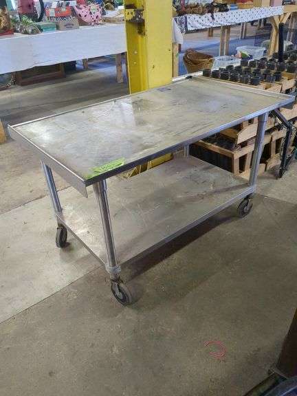 Stainless Steel Rolling Work Table - Delaware Auction Center