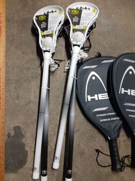 Skateboard, Tennis Racket, Lacrosse Sticks - Delaware Auction Center