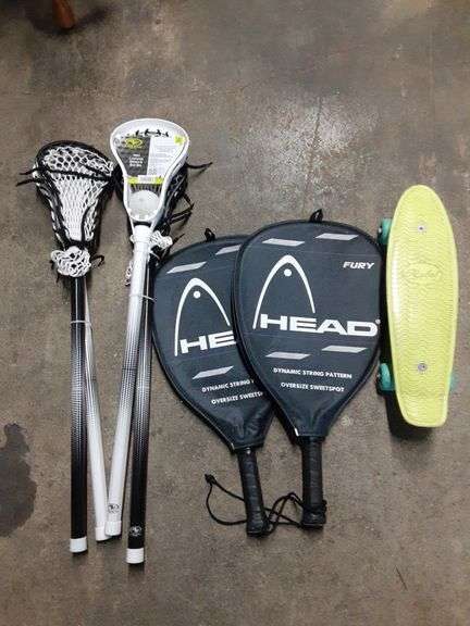 Skateboard, Tennis Racket, Lacrosse Sticks - Delaware Auction Center