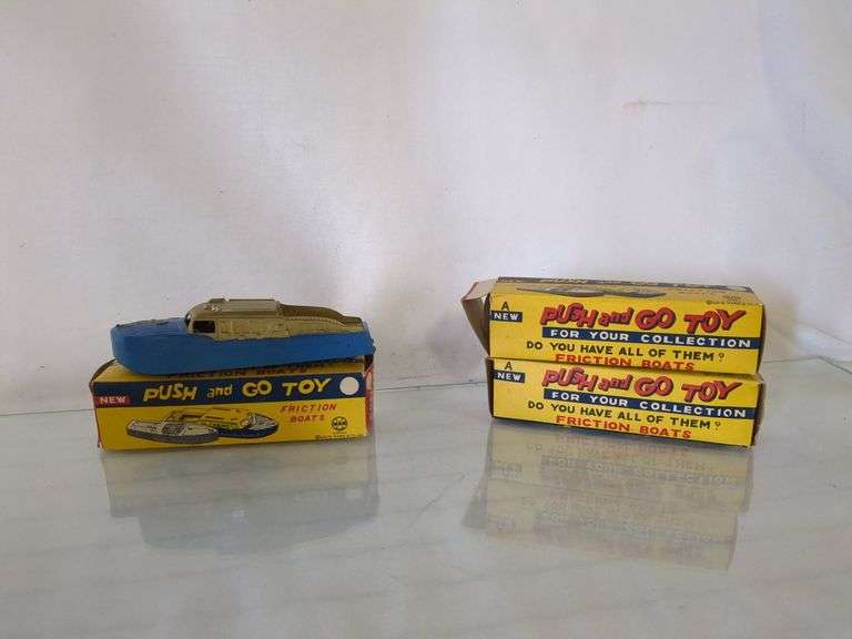 (3) Marx "Push N Go" Friction Boats in Original Boxes - Delaware ...