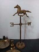 Brass Small Weathervane, Pocket Change Dishes, Letter Opener, and Bell ...