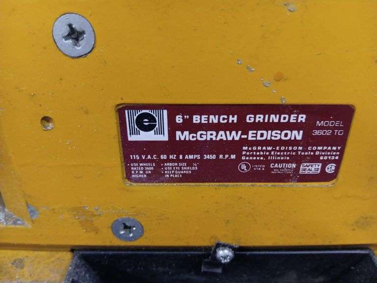 McGraw Edison 6" Bench Grinder - Delaware Auction Center