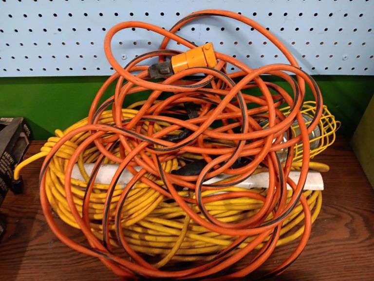 (2) Extension Cords & Drop Light - Delaware Auction Center