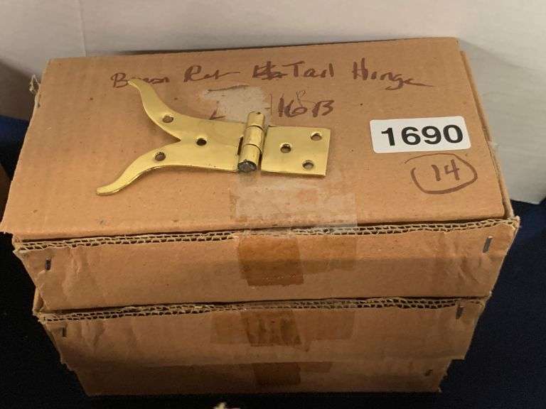 (3) Boxes Brass Rat Tail Hinges - Delaware Auction Center