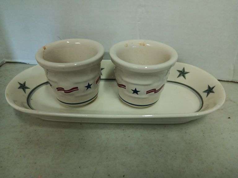 (2) Longaberger Votive Candle Holders & Mayer Spoon Rest - Delaware ...