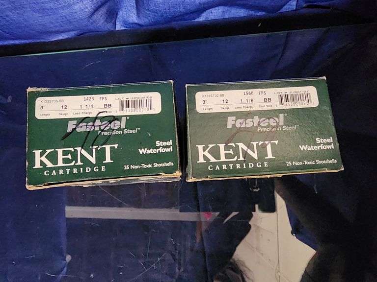 (2) Boxes Kent Cartridge 12 Ga. 3" BB Shot - Delaware Auction Center