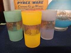 Corning by Pyrex Colorful Frosted Pitcher and Glass Set with Original ...