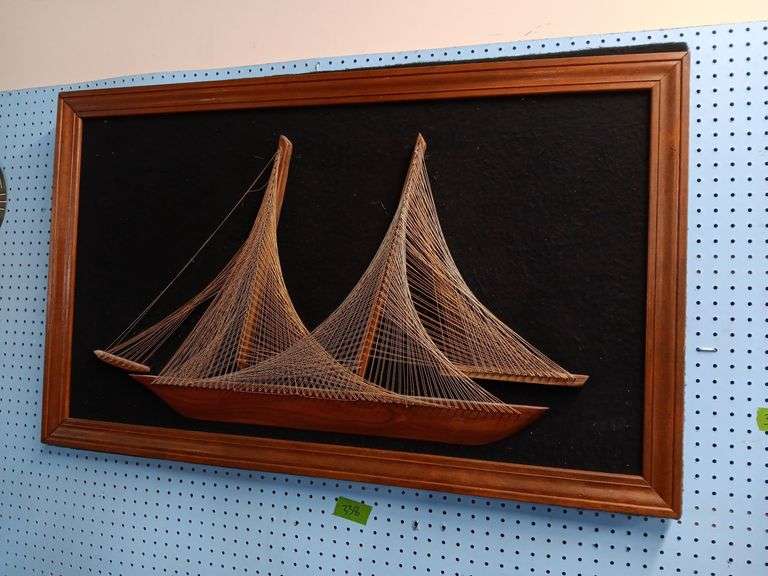 Framed String Art Sailboat - Delaware Auction Center