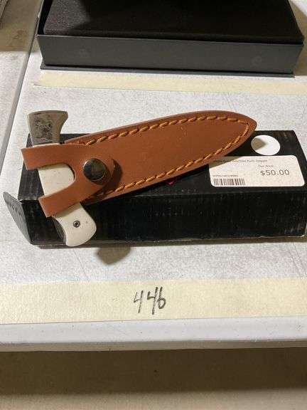 COBRATEC KNIVES, White Bone, Fold Push Dagger - DOOLEY AUCTION, LLC