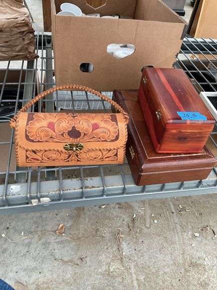 Leather Purse, Jewelry Box, Wooden Box - DOOLEY AUCTION, LLC