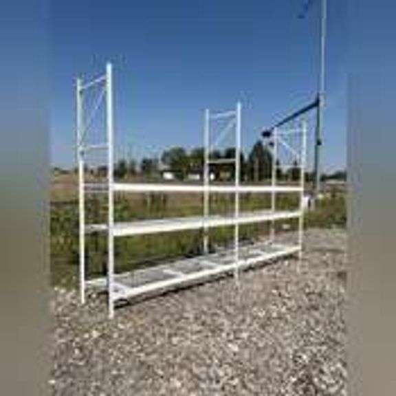 30”x10’ High Pallet Racking, 3 Uprights, beams for 6 Shelves with Wire ...