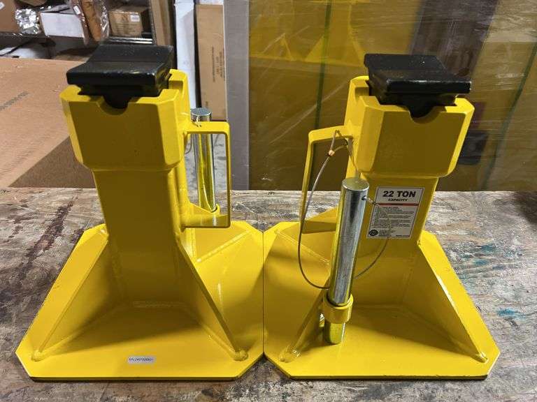 Esco 22 Ton Heavy Duty Jack Support Stands w/ Threaded Adjustable Post ...