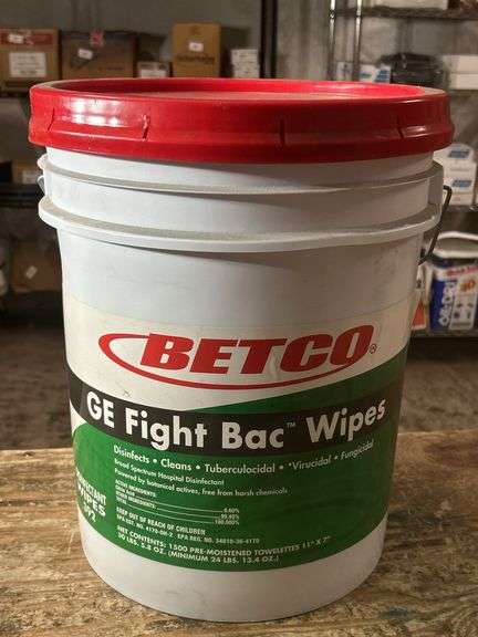 Betco 11" x 7" Fresh Scent Multi-Surface GE Fight Bac Wipes PK1500 ...