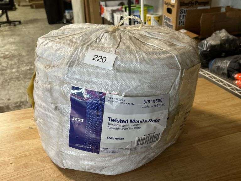 General Purpose Utility Rope Twisted 3/8 in Dia Manila - 12U282 - MSRP ...
