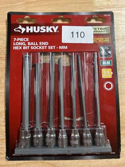 Husky 3/8 in Drive Metric Long Ball Hex Bit Socket Set 7-Piece - 795203 ...
