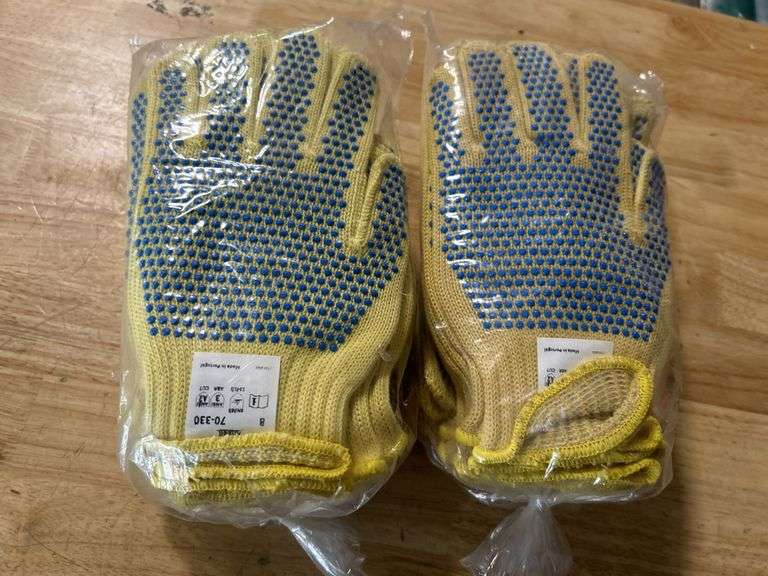 (2) Ansell Kevlar PVC Dots Coating Cut Resistant Gloves PK12 - 70-330 - MSRP 2 @ $90.72 each ...