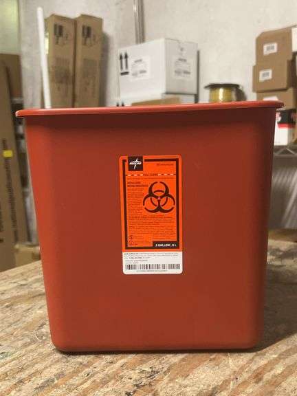 Medline 2 Gal 8L Red Multipurpose Sharps Container Slide Lid PK20 ...