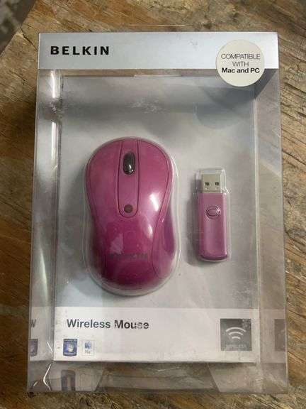 (5) Belkin Wireless Pink Mouse with USB Adapter Compatible with MAC and ...