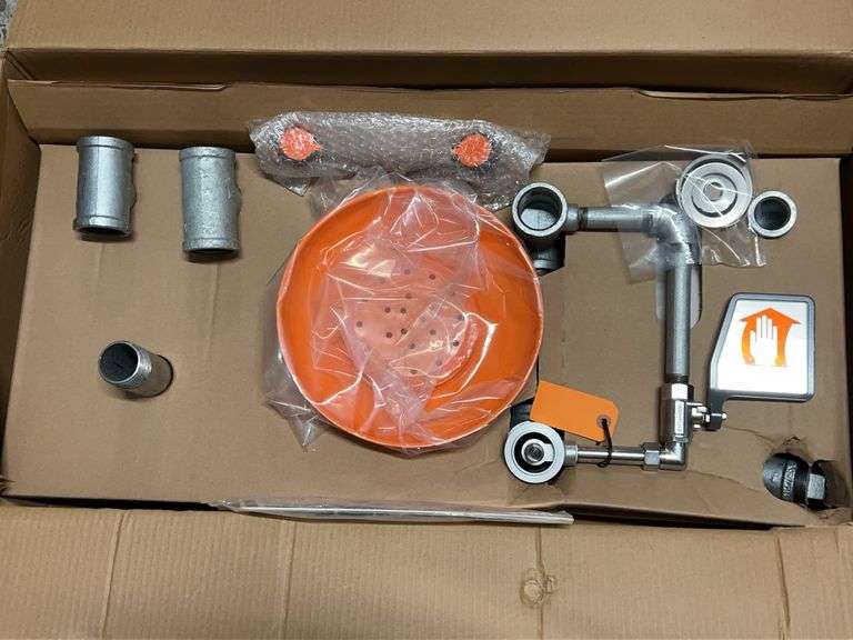 Pro-Safe 1-1/4" Inlet 20 GPM Push Flag Drench Shower with Eyewash ...