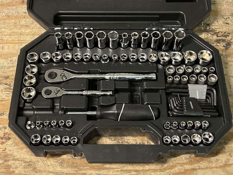 Husky 94-Piece 1/4" and 3/8" Drive SAE MM Mechanics Tool Set ...