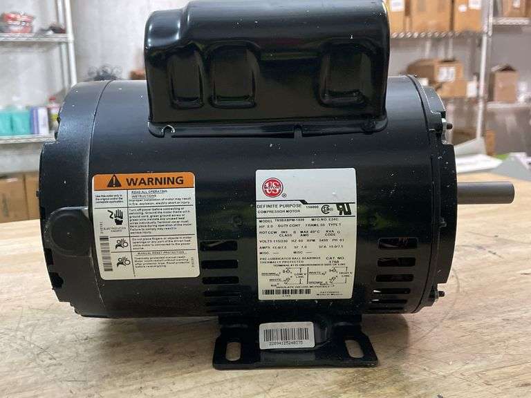 US Motors 115/230V 3450 RPM Definite Purpose Compressor Motor ...
