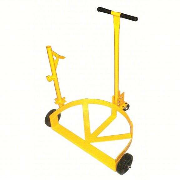 Value Collection 6" H 1200 Lb Easy-Load Half Round Yellow Drum Dolly ...