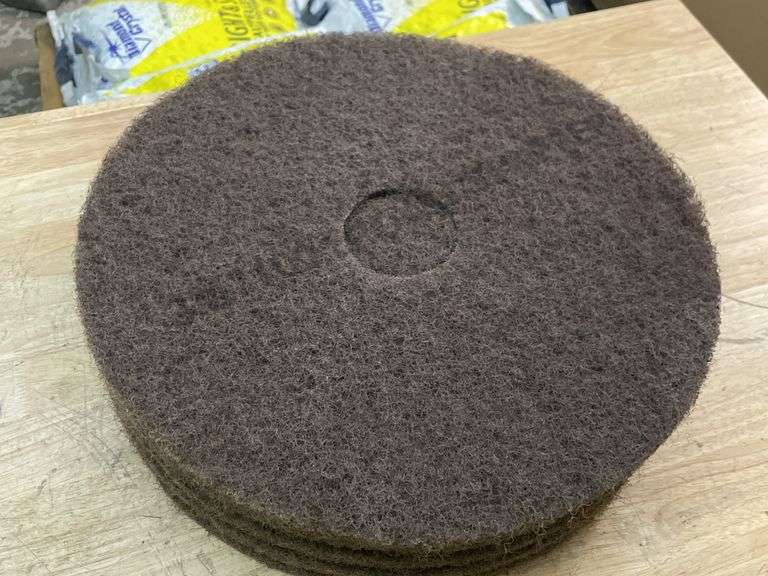 3M 17" Dia Nylon/ Polyester Brown Stripping Pad PK5 - 7100 - MSRP $52. ...