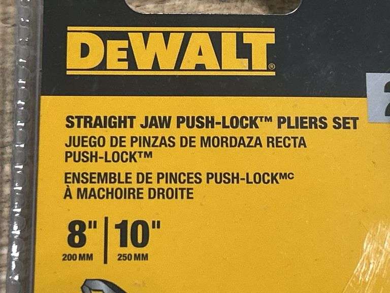 Dewalt 8"and 10" Straight Jaw Push Lock Pliers Set PK2 - DWHT74428 ...