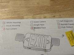 Fulham White/Red Double Face LED Emergency EXIT Combo Unit - FHEC33WRRC ...