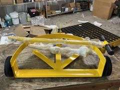 Value Collection 6" H 1200 Lb Easy-Load Half Round Yellow Drum Dolly ...