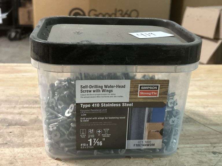 Simpson Strong-Tie #10 x 1-7/16" Wafer-Head Self-Drilling Screw PK1000 ...