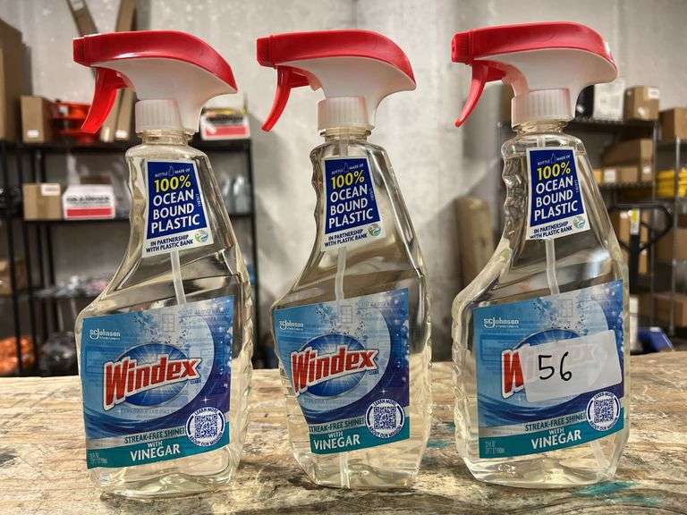 (3) Windex 23 Oz Vinegar Glass and Surface Cleaner Spray Bottle ...